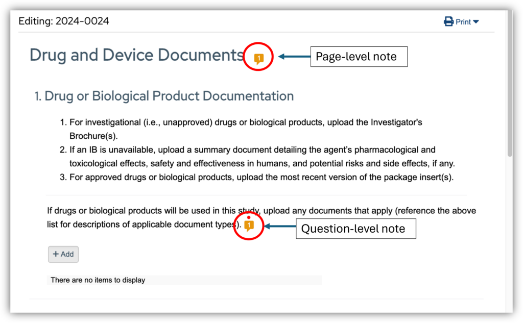 Working with Reviewer Notes – Human Research Protection Program